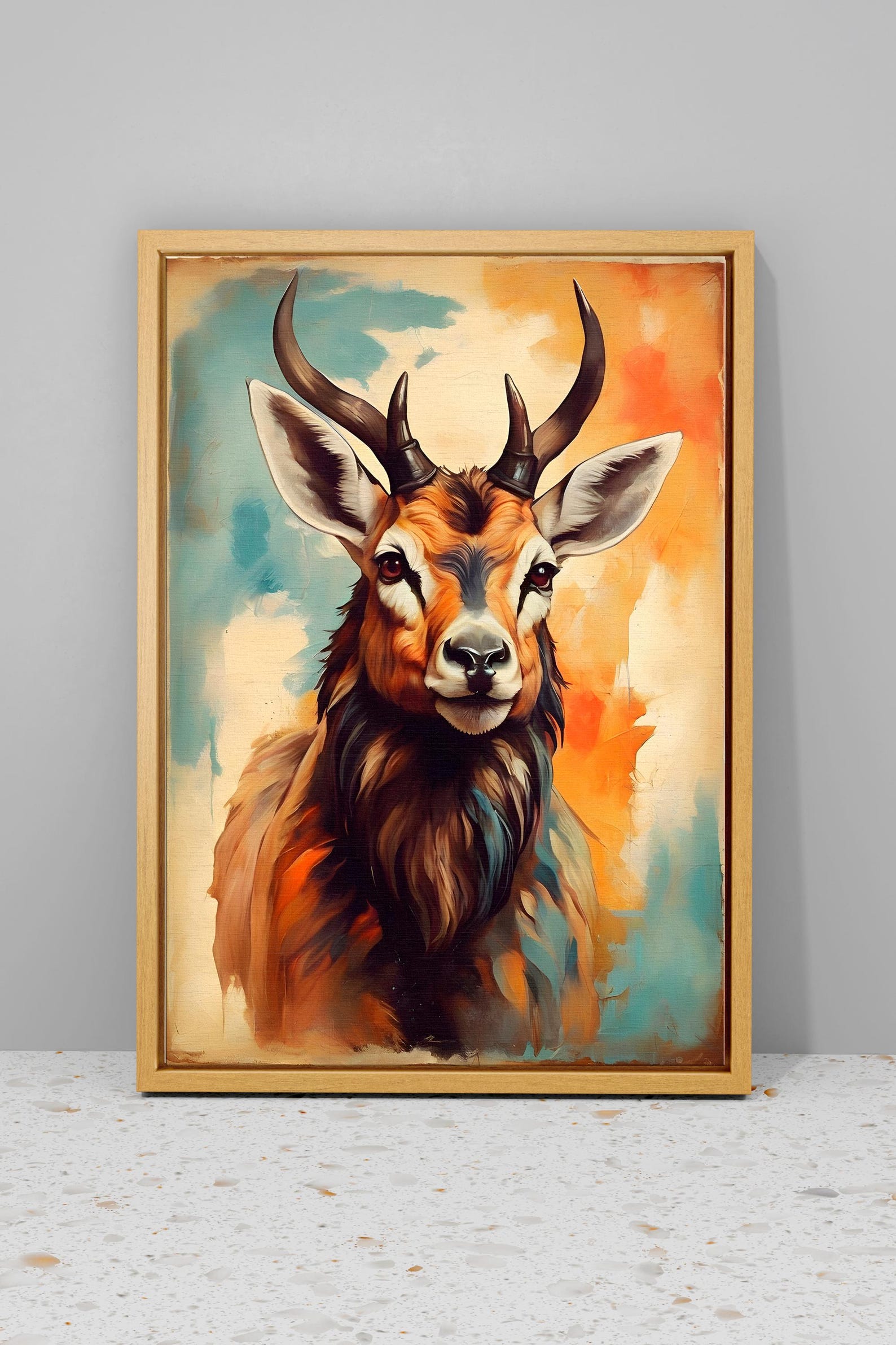 Deer Abstract Art, Abstract Deer Oil Painting, Deer Print, Deer Wall ...