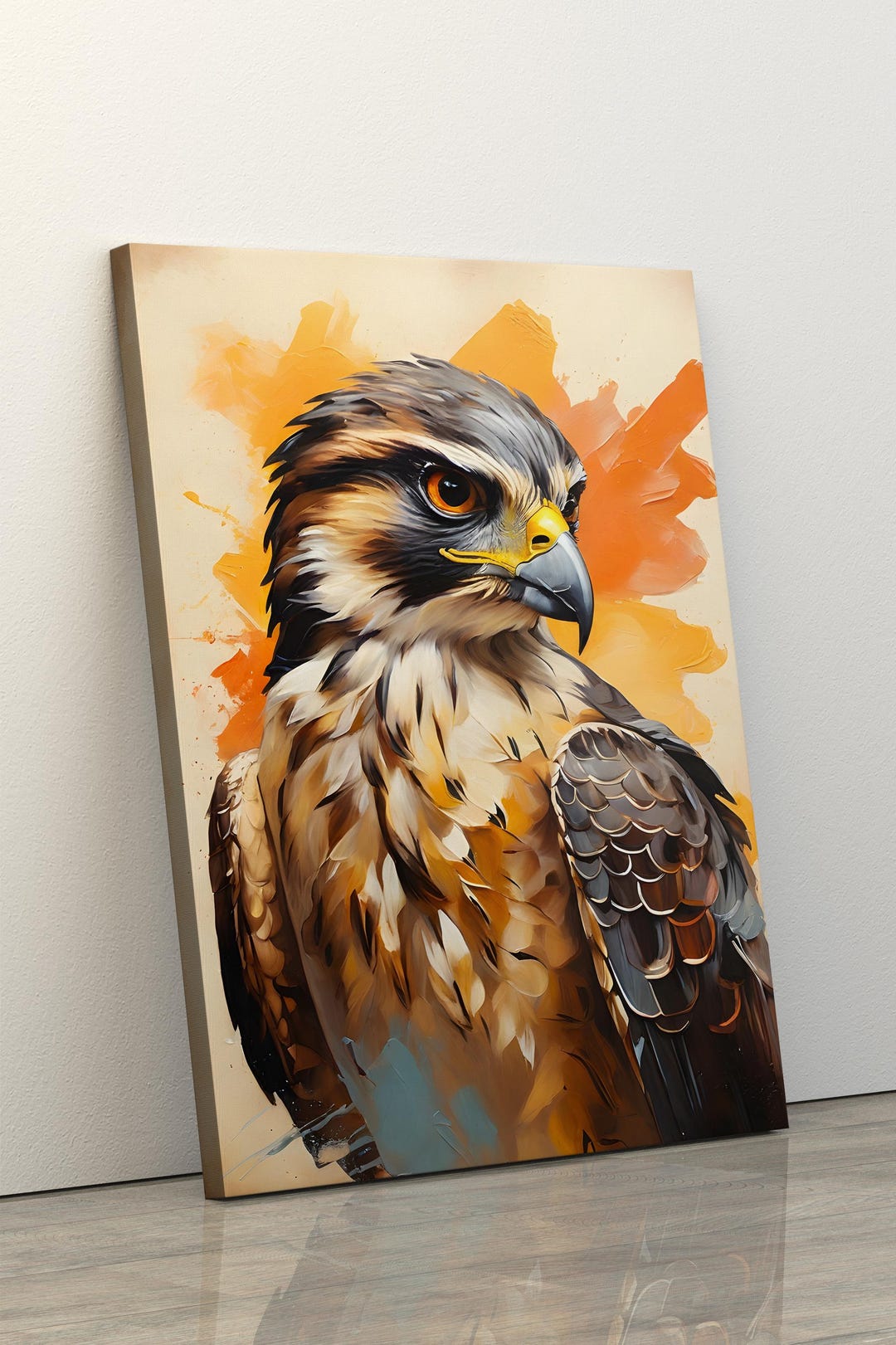 Falcon Painting Canvas, Luxury Framed Canvas, Bird Wall Art, Falconry ...