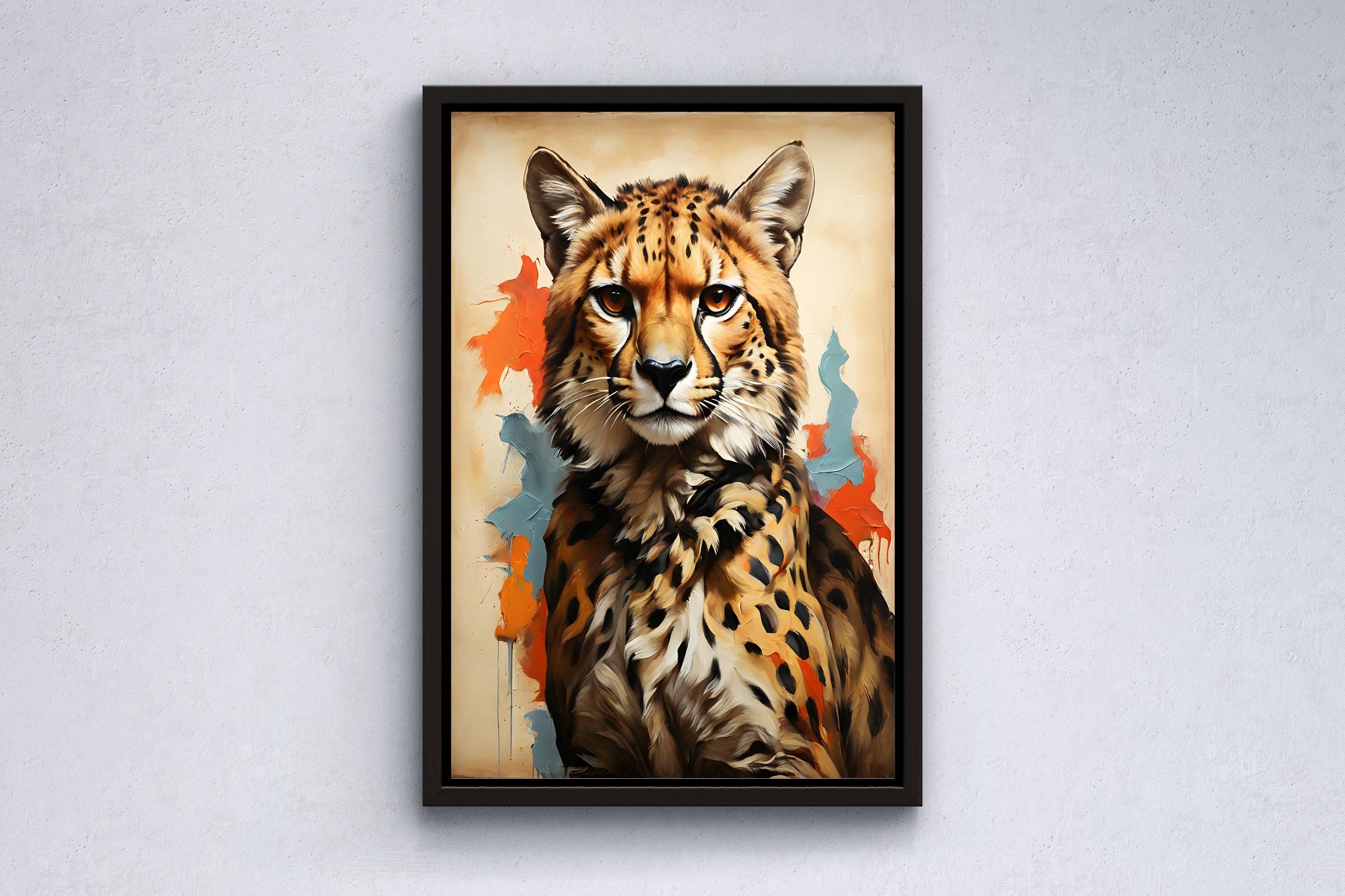 Cheetah Painting Canvas, Animal Art Poster, Safari Animal Print Art ...