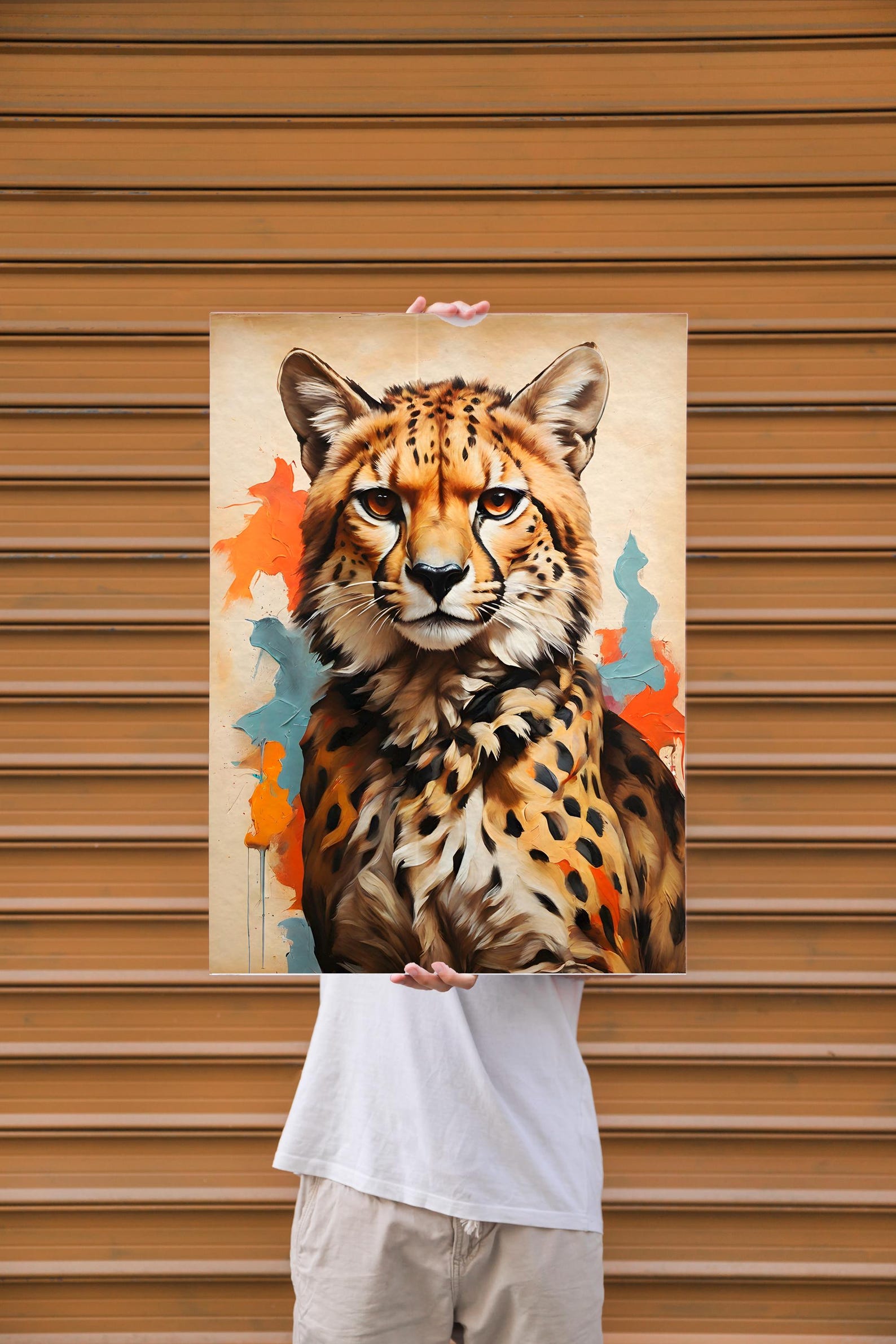 Cheetah Painting Canvas, Animal Art Poster, Safari Animal Print Art ...