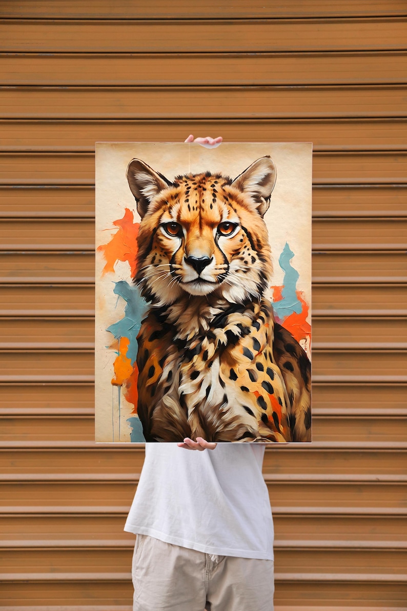 Cheetah Painting Canvas, Animal Art Poster, Safari Animal Print Art ...