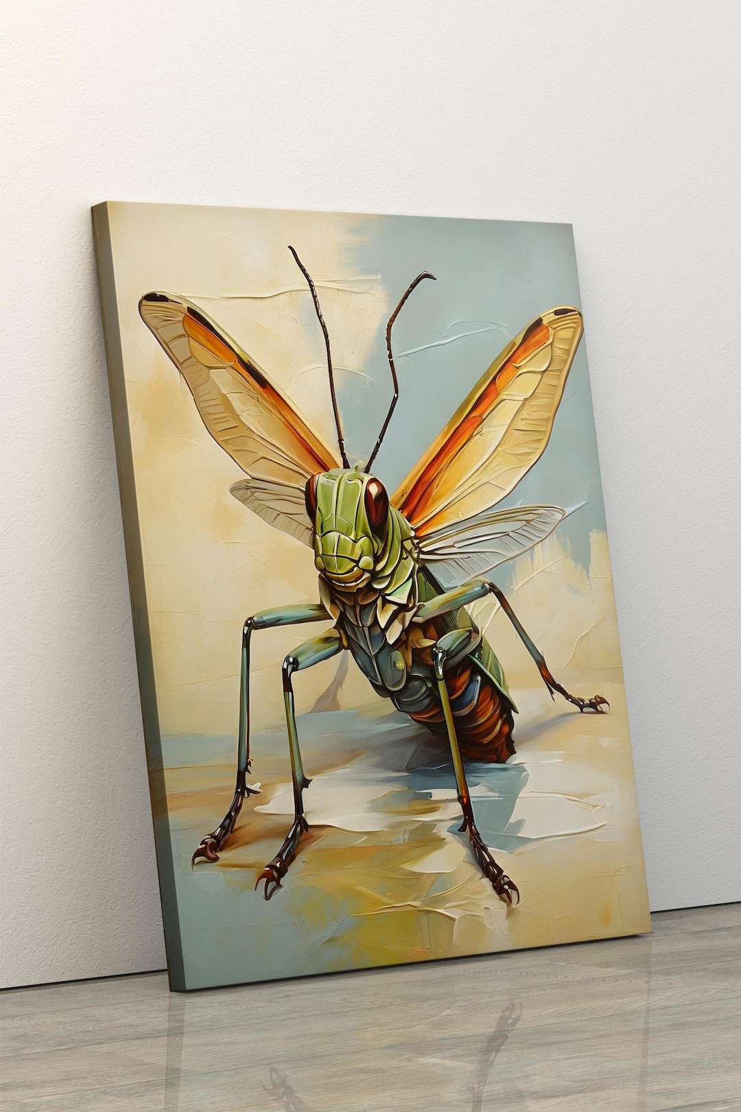Grasshopper Painting Wall Art, Cute İnsect Print Art, Vintage Wall Art ...