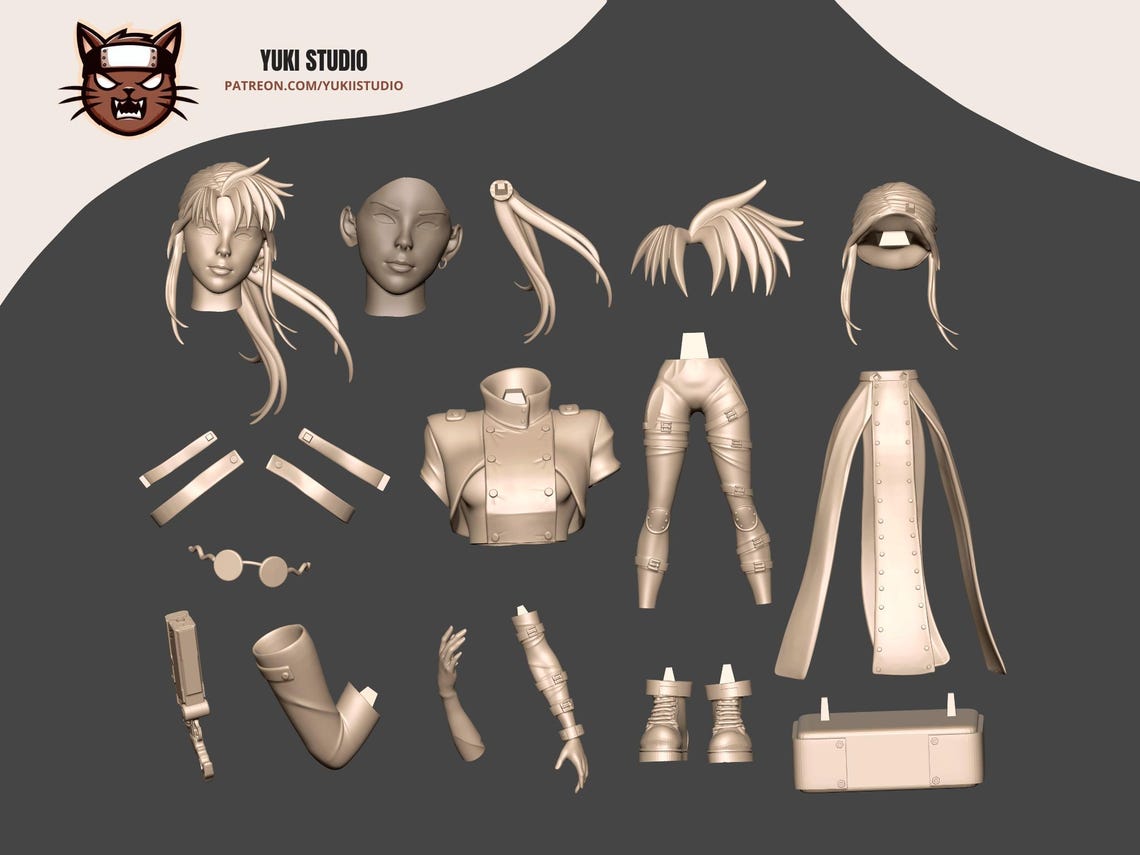 Female Vash 3D Printed DIY Resin Statue Kit / Figurine UNPAINTED - Etsy