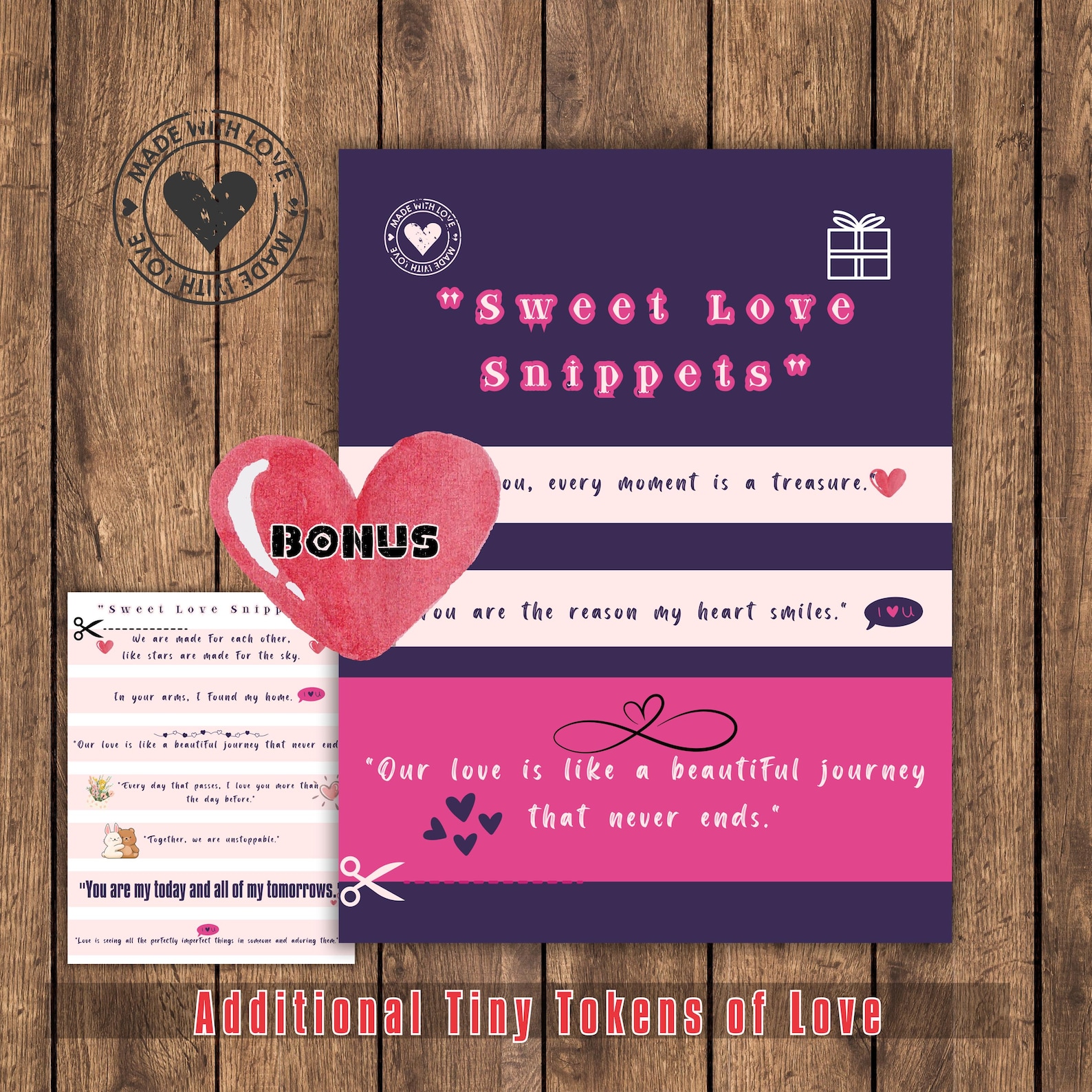 Romantic 5x7 Printable Love Card for Couples Digital Download Bonus PDF ...