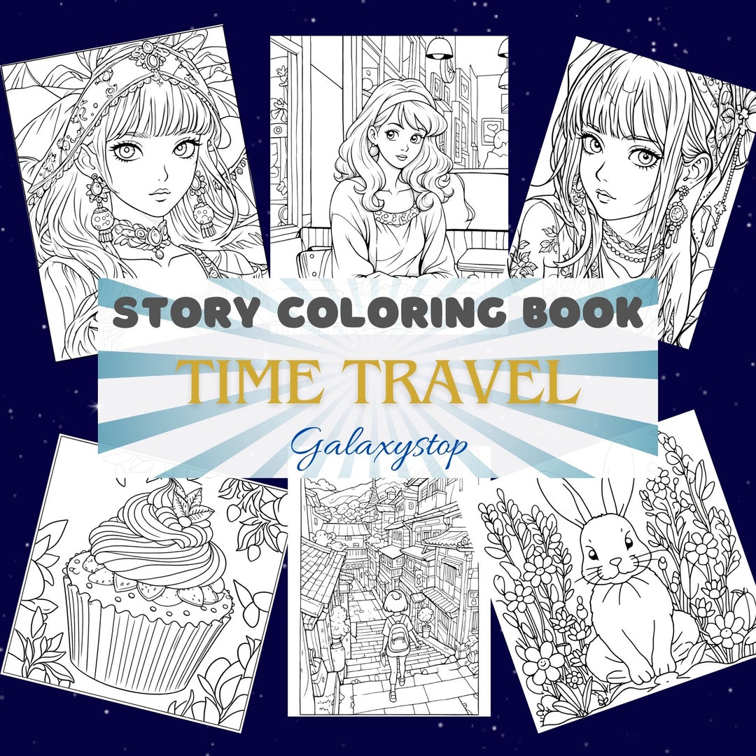 Time Travel Story Coloring Book, Bold & Simple Designs for Adults and ...