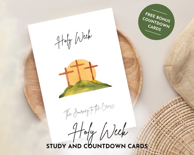 Holy Week Cards, Holy Week Printable Cards for Easter, Palm Sunday ...