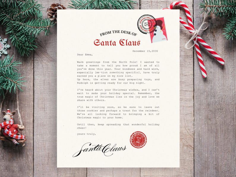Letter From Santa | Editable Santa Letter | Nice List Certificate ...