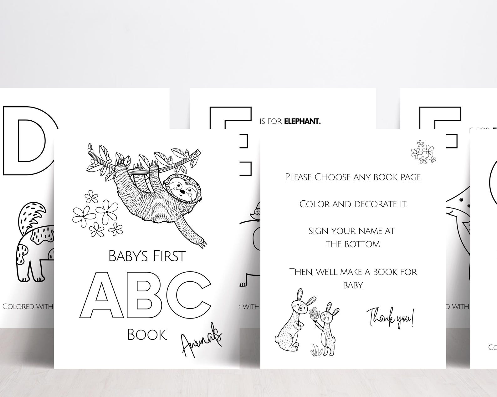 Baby Shower ABC Book, First Alphabet Book, Baby's First ABC Book, Pre K ...