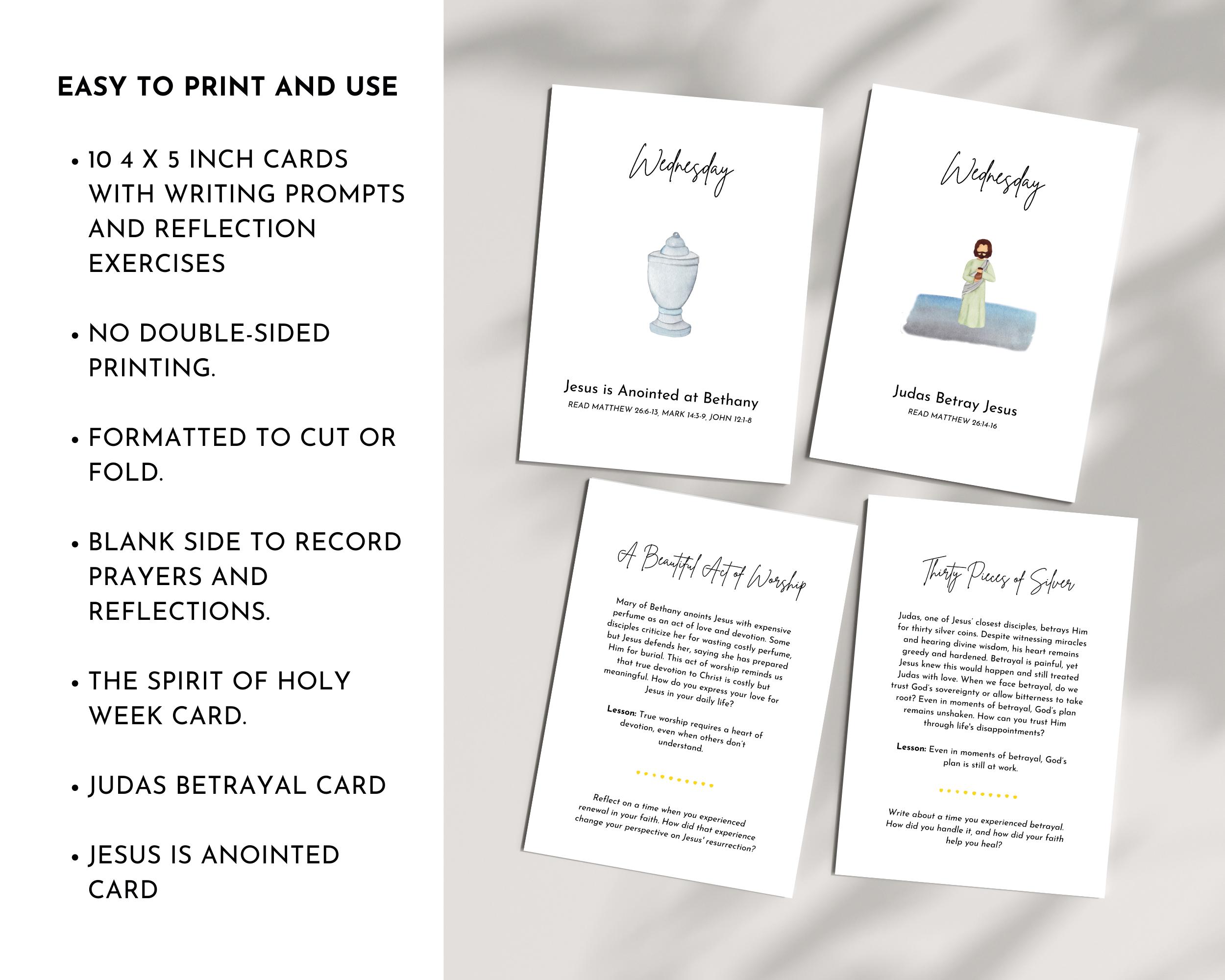 Holy Week Cards, Holy Week Printable Cards for Easter, Palm Sunday ...