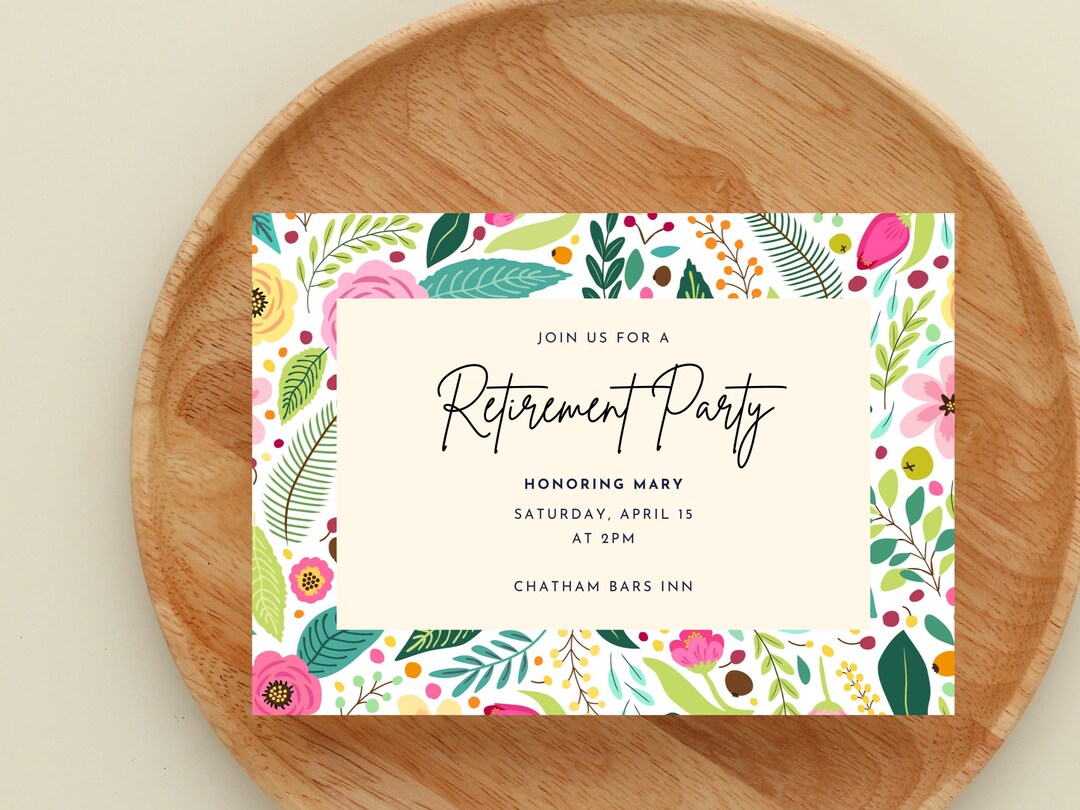 Printable Retirement Invitation for Women Retirement Party Invite for ...