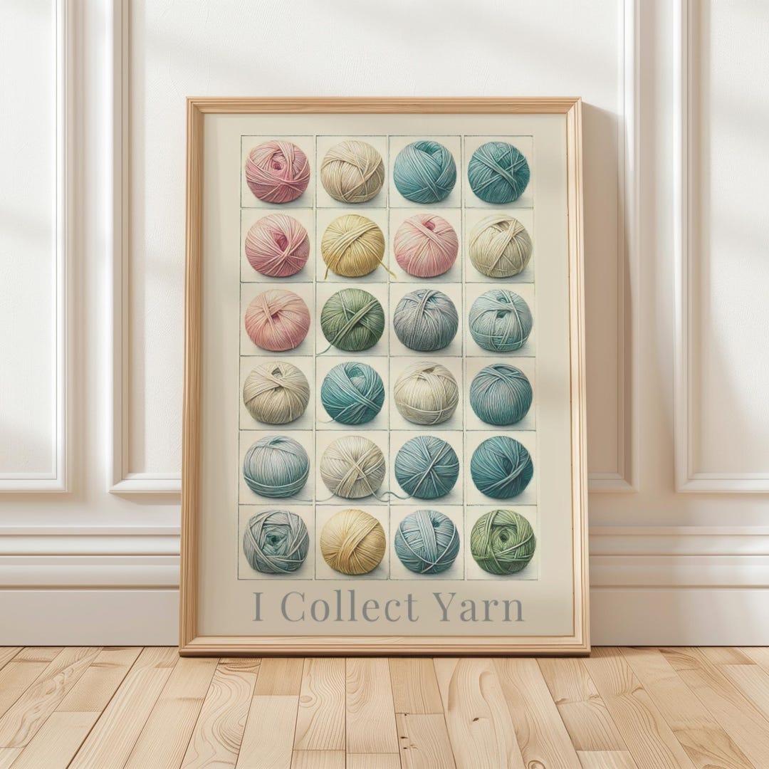 I Collect Yarn Printable Wall Art | Yarn Lover Decor for Knitters and ...