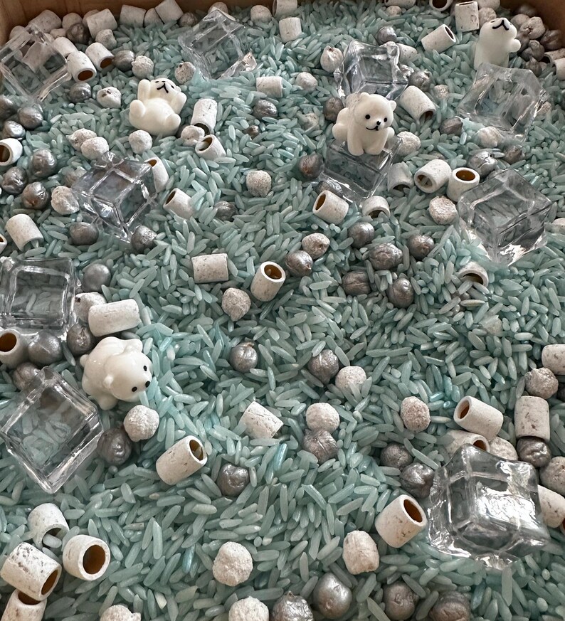 Polar Bear Sensory Filler, Mud Kitchen Kit, Polar Rice Pasta, Chickpeas ...