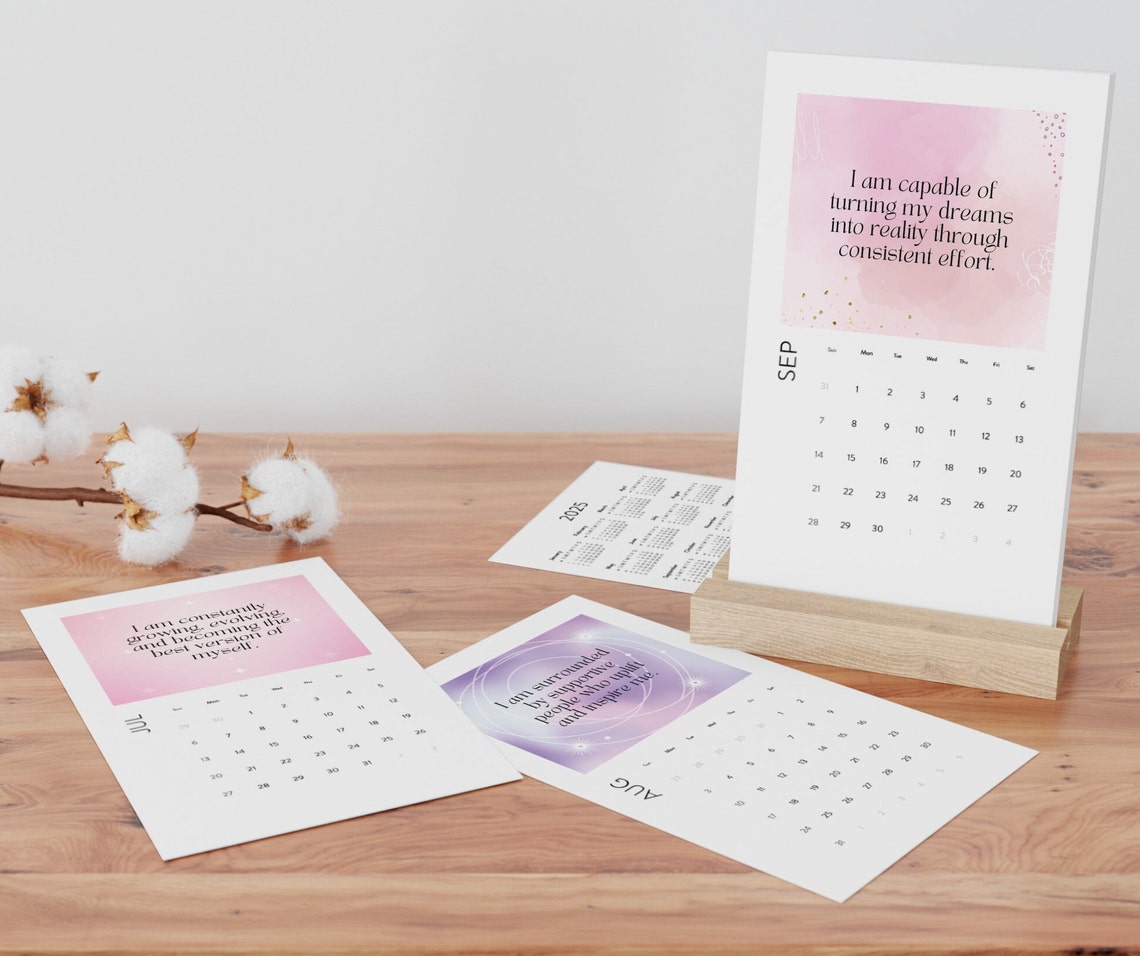 Desk Calendar 2025 Affirmations | 2025 Calendar With Stand | Motivation ...