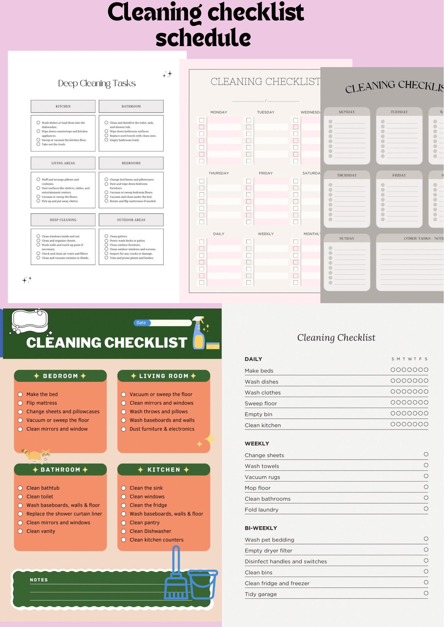 Cleaning Checklists That Will Make Your Cleaning Easy and Manageable ...