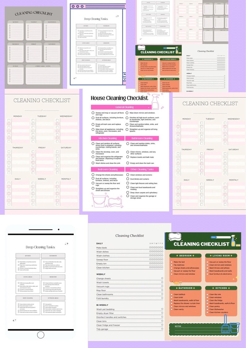 Cleaning Checklists That Will Make Your Cleaning Easy and Manageable ...