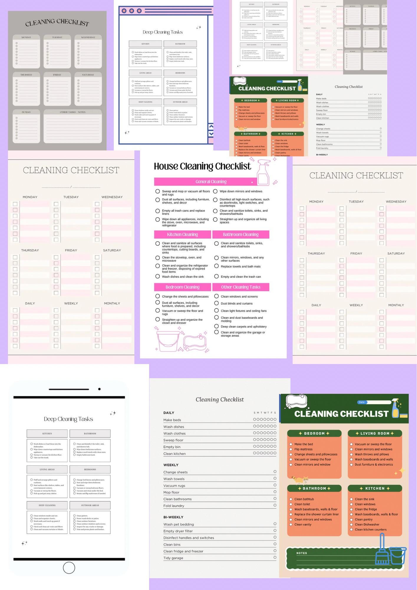 Cleaning Checklists That Will Make Your Cleaning Easy and Manageable ...