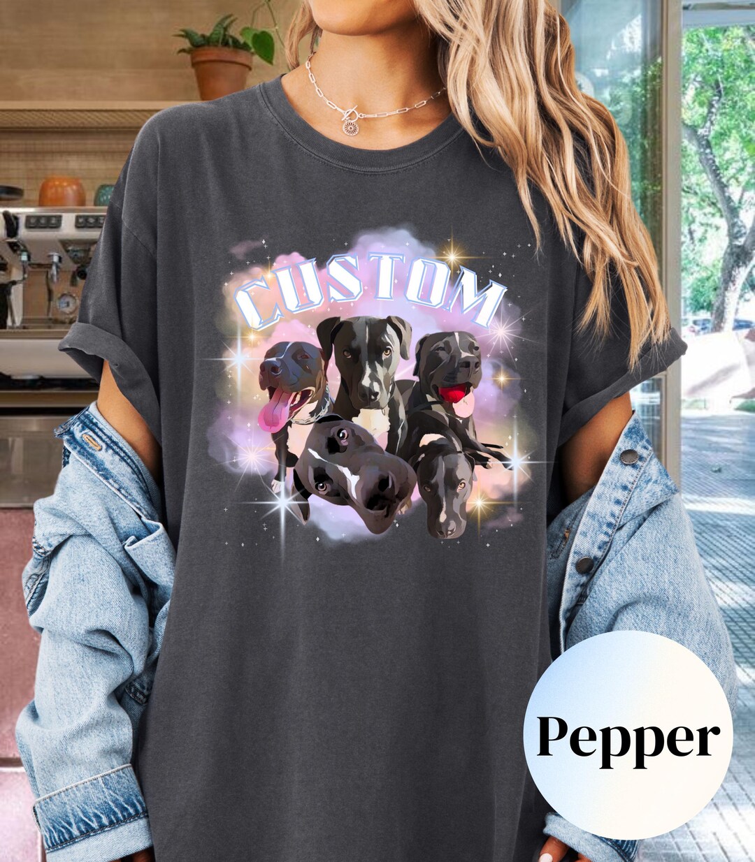 Comfort Colors Custom Bootleg Dog Face Shirt, Custom Pet Shirt, Custom ...