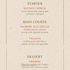 Floral Wedding Menu Design Template - Etsy
