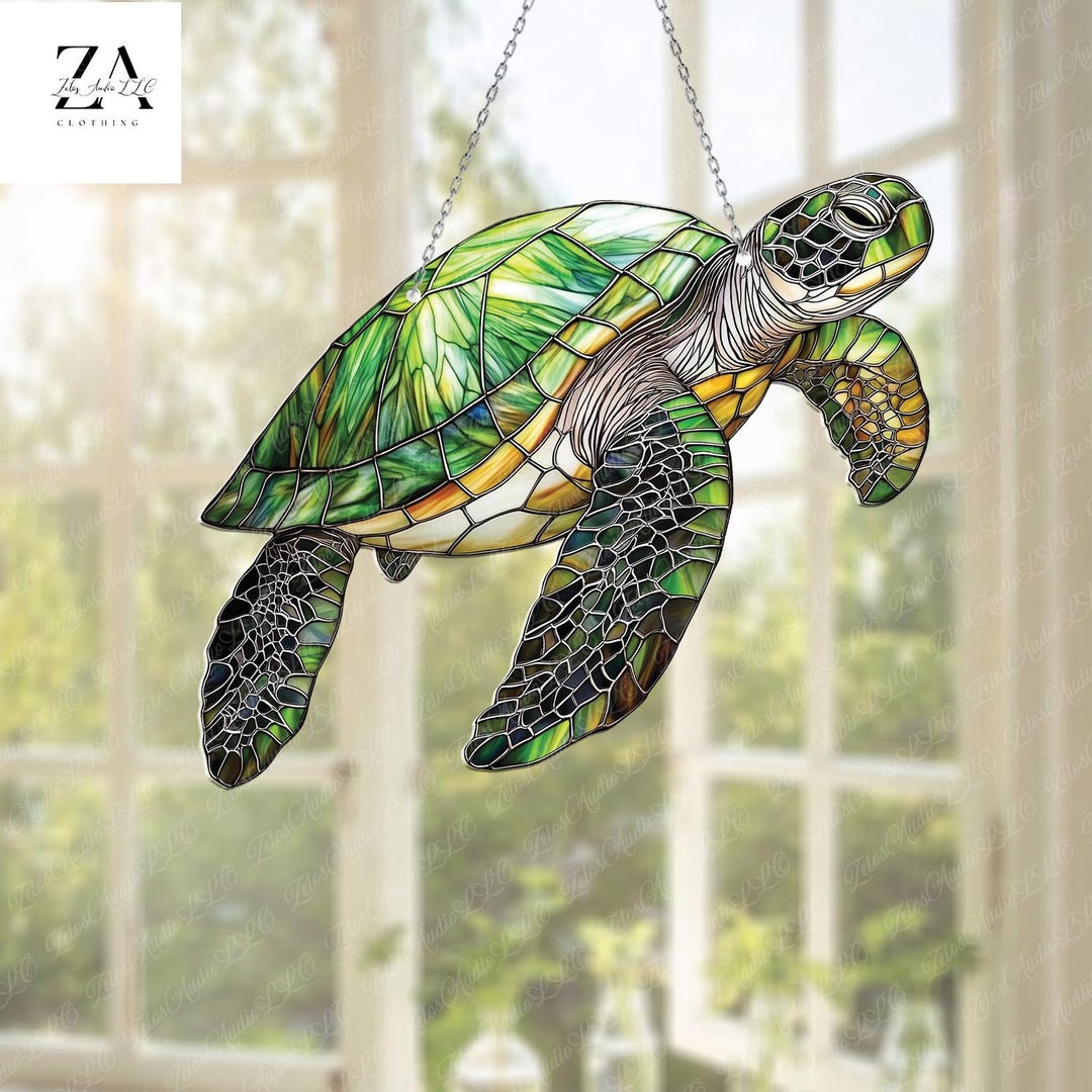Sea Turtle Acrylic Window Hanging, Turtle Window Hangings, Turtle ...
