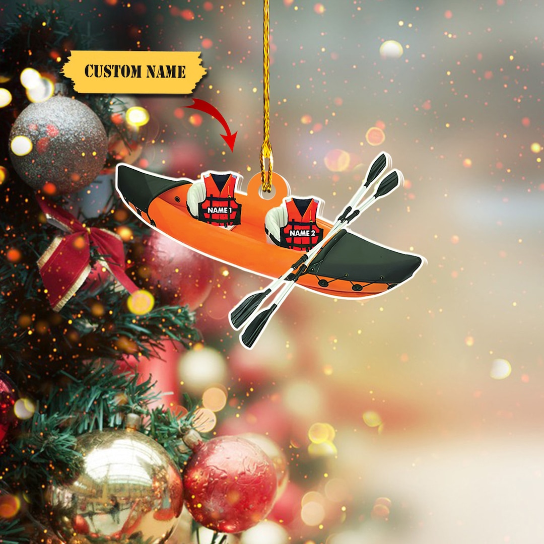 Personalized Kayak Ornament 2D, Kayak Xmas Tree Ornaments Presents ...