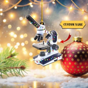 Personalized Medical Microscope Christmas Ornament 2D Flat 2024 ...