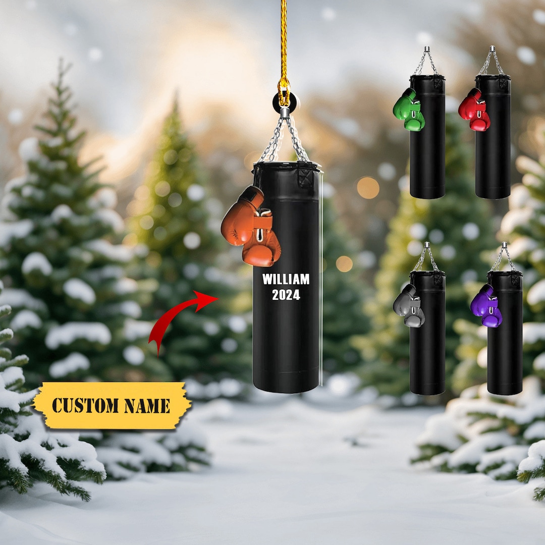 Personalized Boxing Ornament 2D, Boxing Gloves Xmas Light Ornament ...