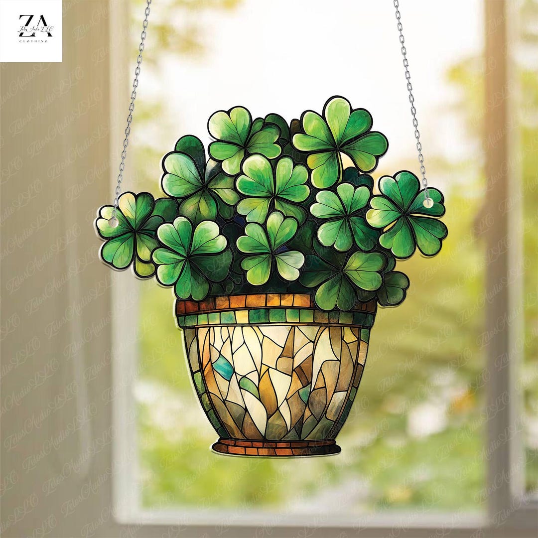 Four-leaf Clover Window Hanging, Irish Luck Gifts, Shamrock Gifts ...