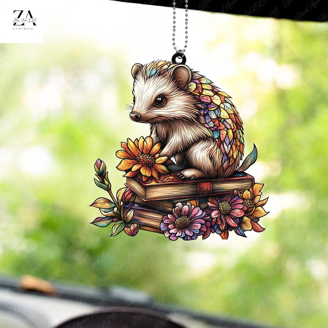 Adorable Hedgehog Style Window Hanging – Colorful Floral Home Decor ...