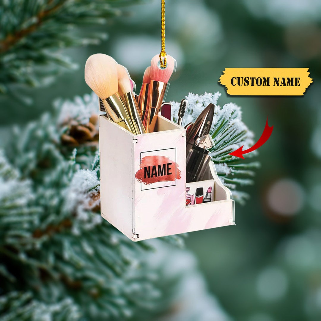 Personalized Set Makeup Ornament, Makeup Artist Christmas Ornament Gift ...