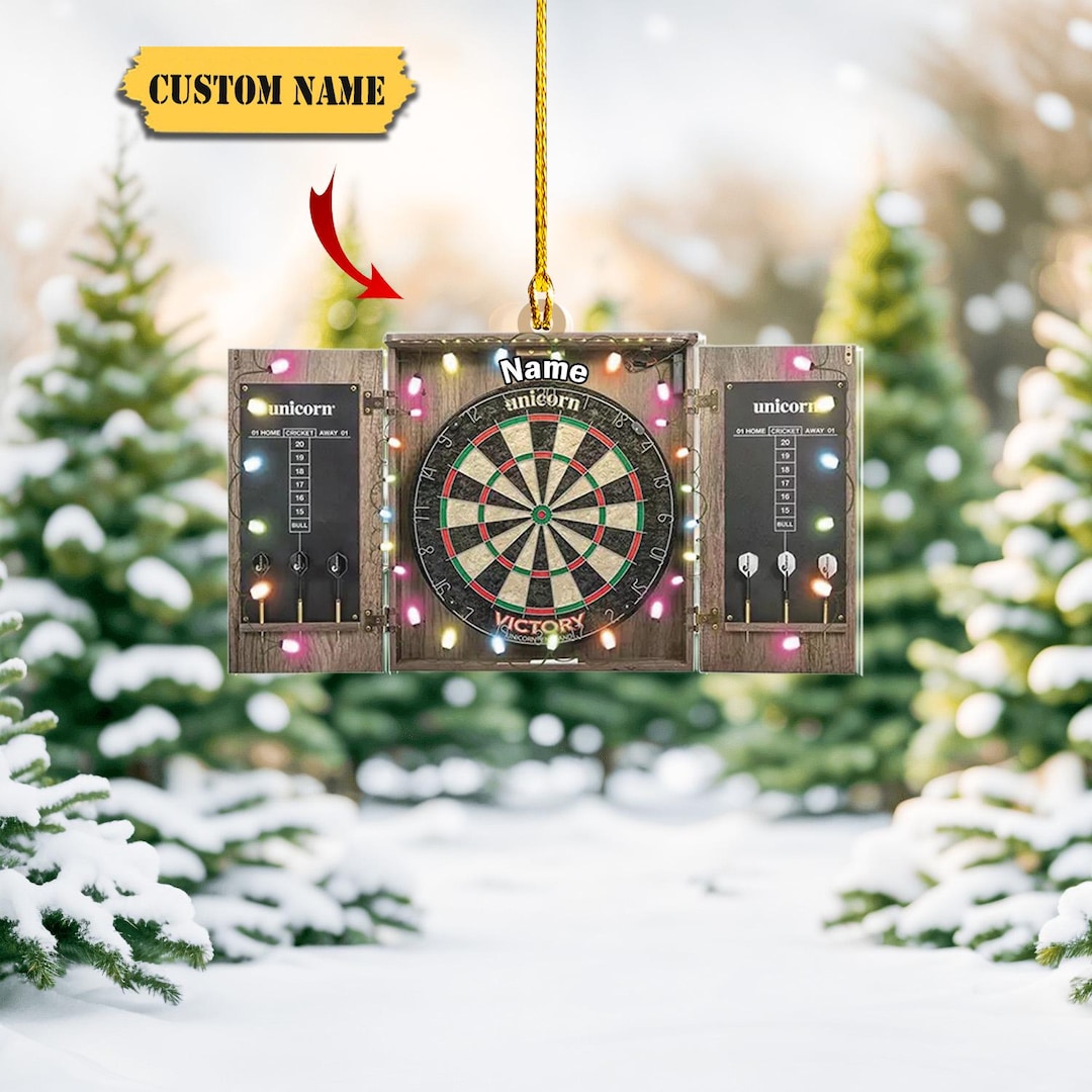 Personalized Dart Board Christmas Ornament 2D, Dart Board Xmas, Dart ...