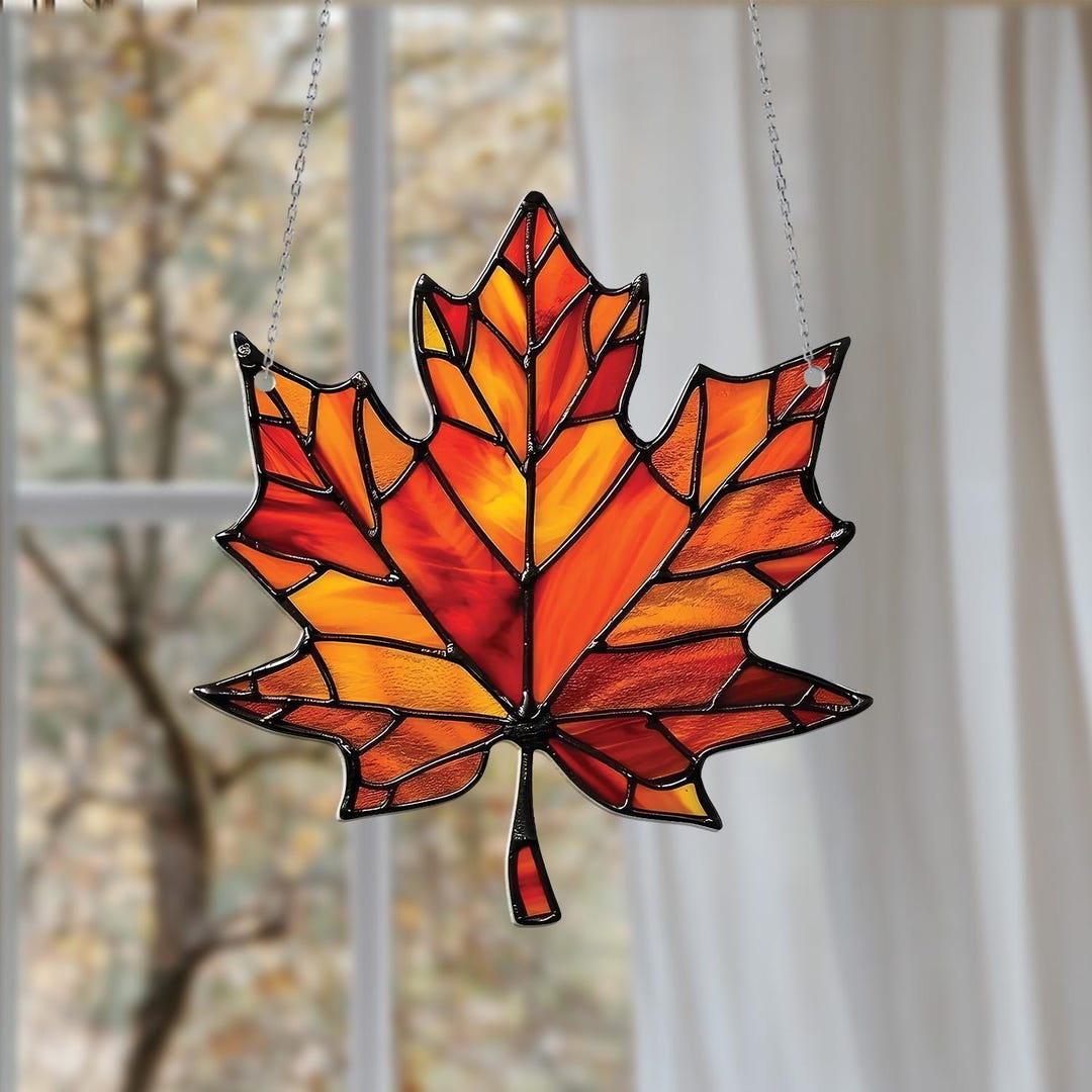 Maple Leaf Acrylic Window Hanging, Canadian Maple Window Hangings ...