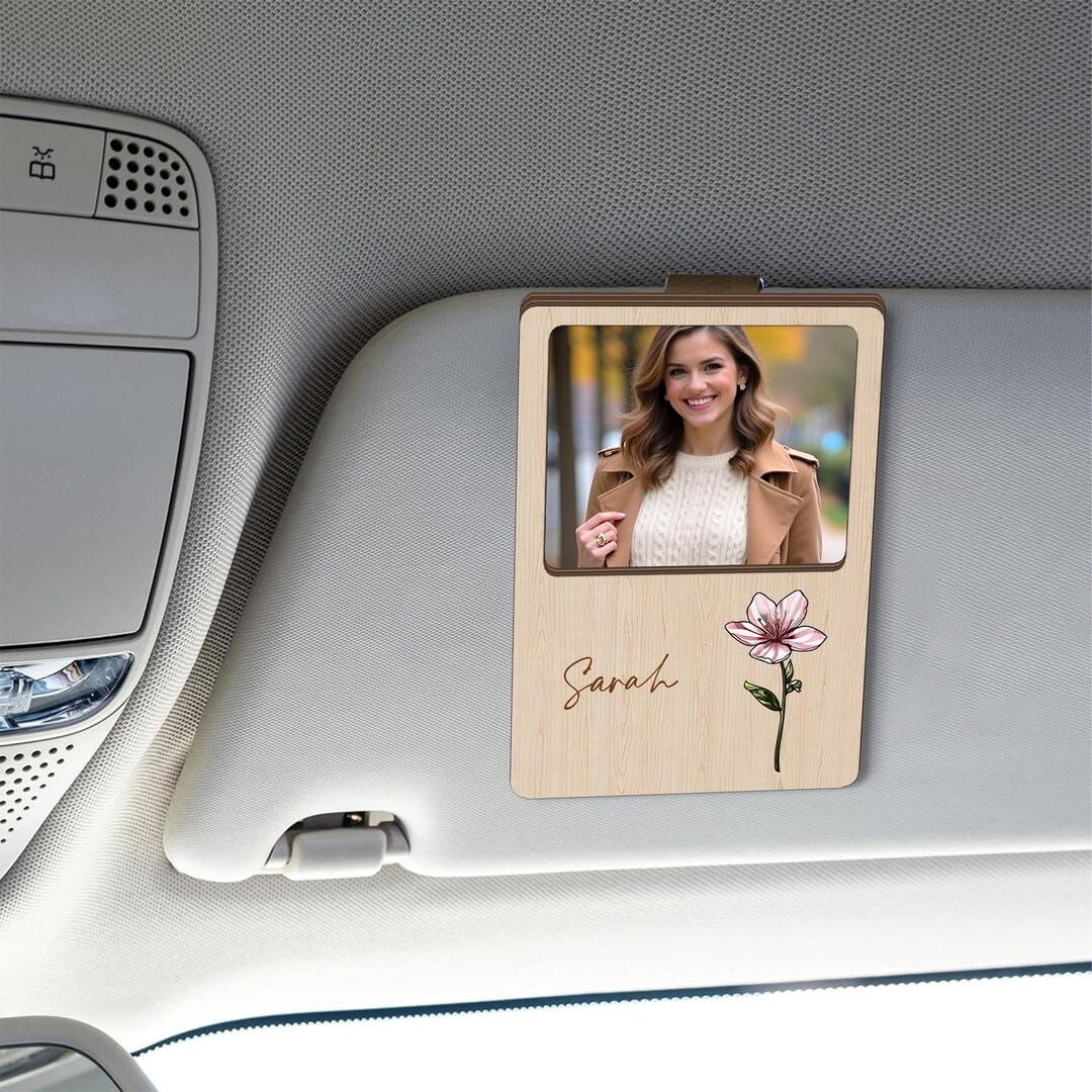Custom Birth Month Flower Car Visor Clip, Car Accessories, Custom Visor ...