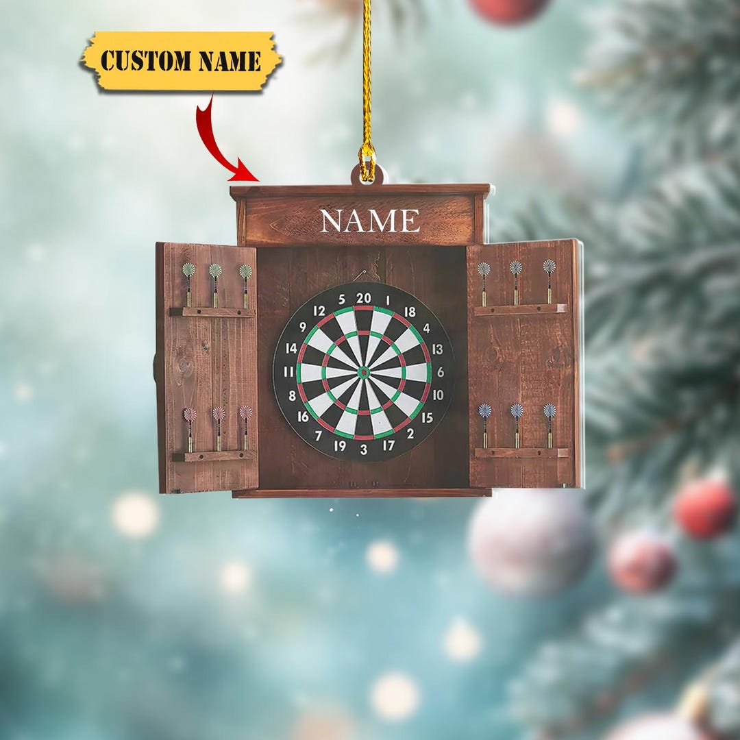 Personalized Dart Board Christmas Ornament 2D, Dart Board Xmas, Dart ...