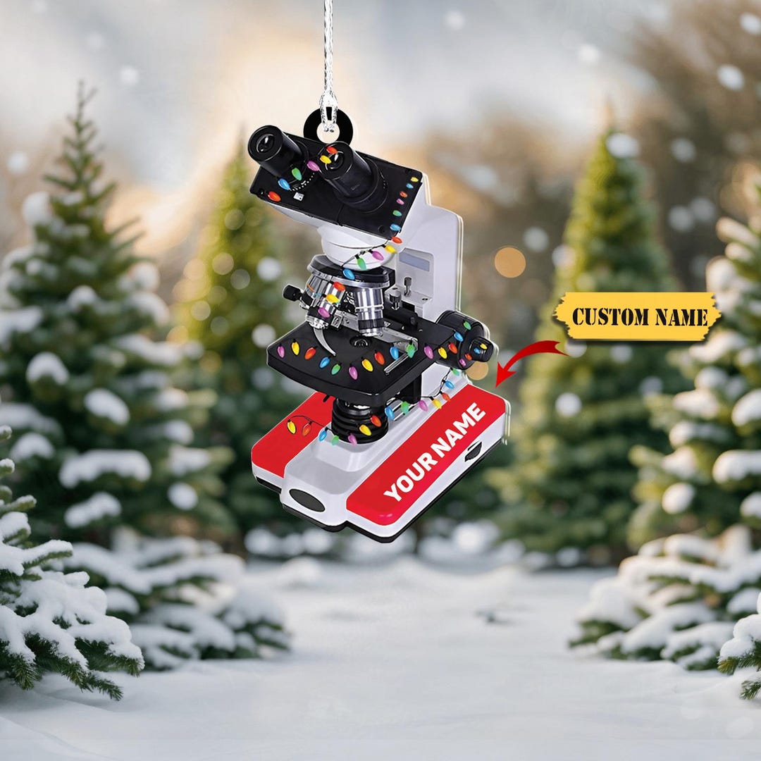 Personalized Medical Microscope Christmas Ornament 2D Flat 2024 ...