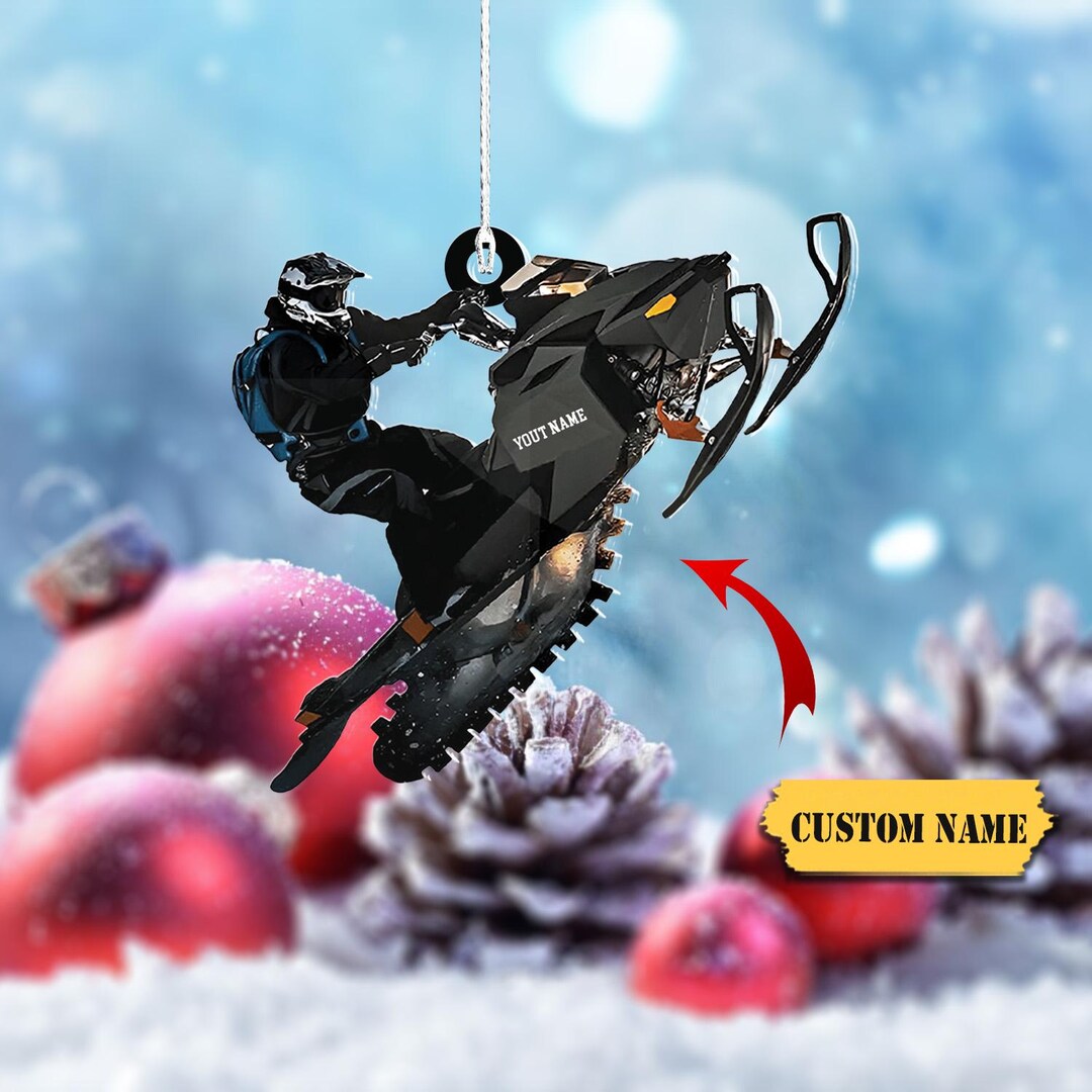 Custom Name Snowmobile Shaped Ornament, Snowmobile Ornament, Snowmobile ...