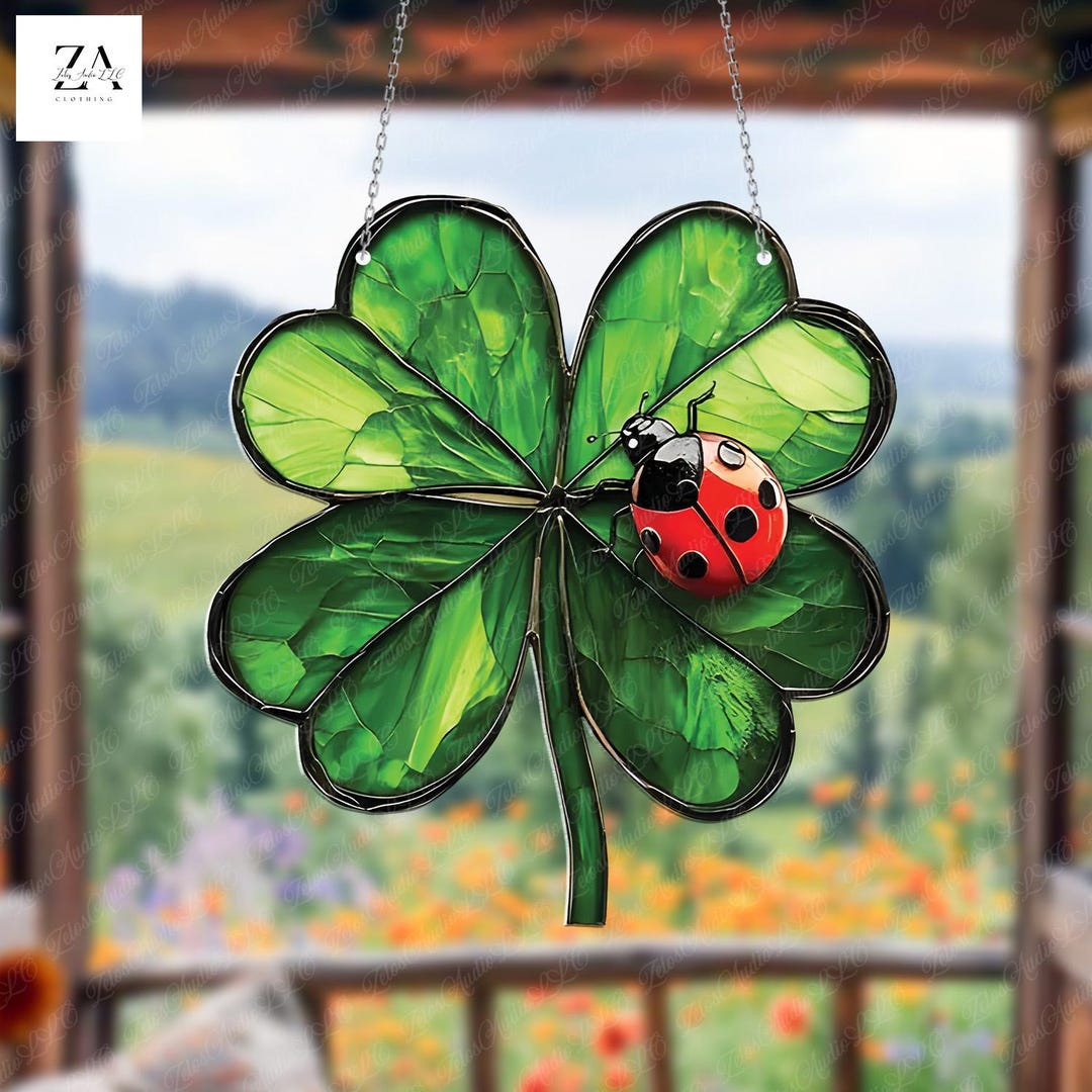 4 Leaf Clover Acrylic Window Hanging, Garden Plaque Gift, St Patrick's ...