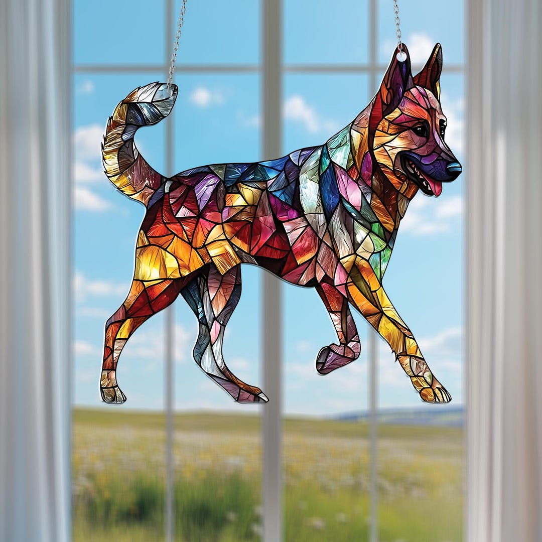 German Shepherd Acrylic Window Hanging, German Shepherd Lovers Gift ...