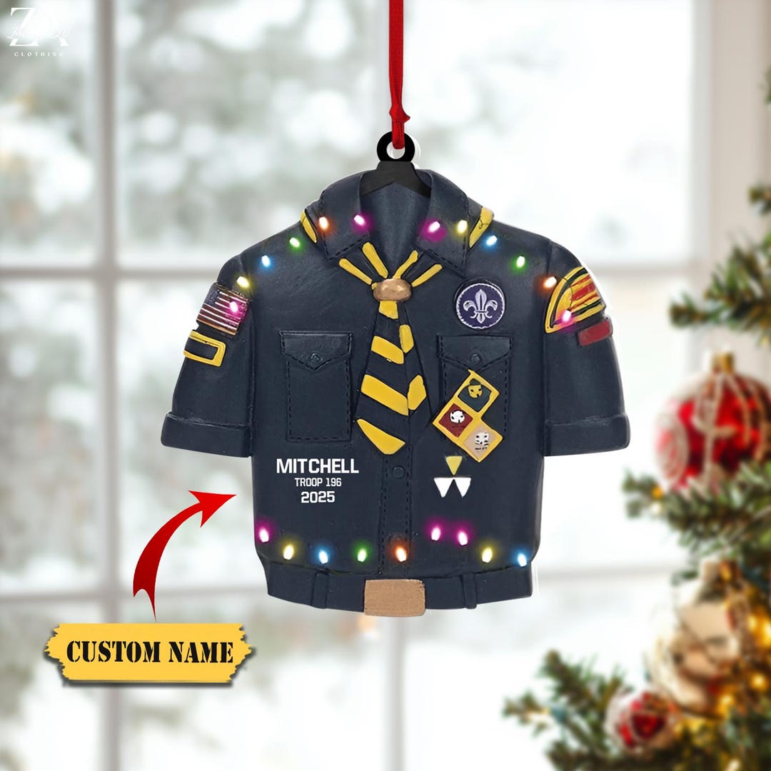 Personalized Boy Scout Uniform Acrylic Ornament, Cub Scout Uniform ...