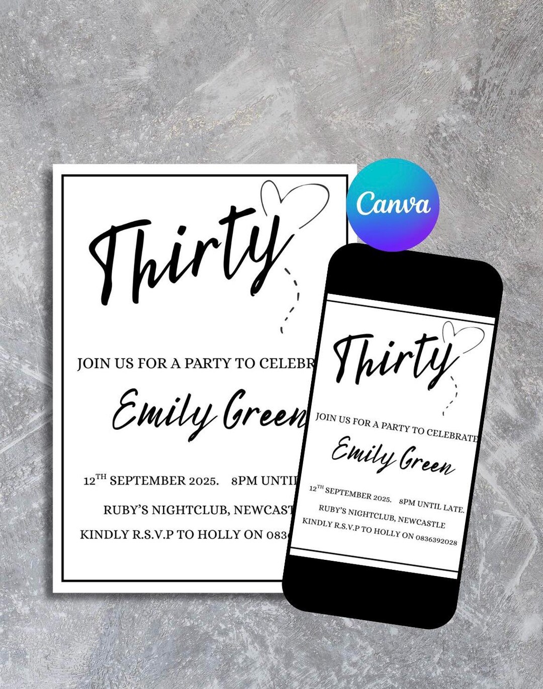 30th Birthday Invitation Template | Female 30th Minimalist Birthday ...