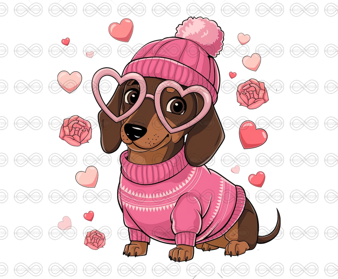 Valentine Dachshund Dog Png, Sausage Dog Png, Valentine's Day Dog Mom ...