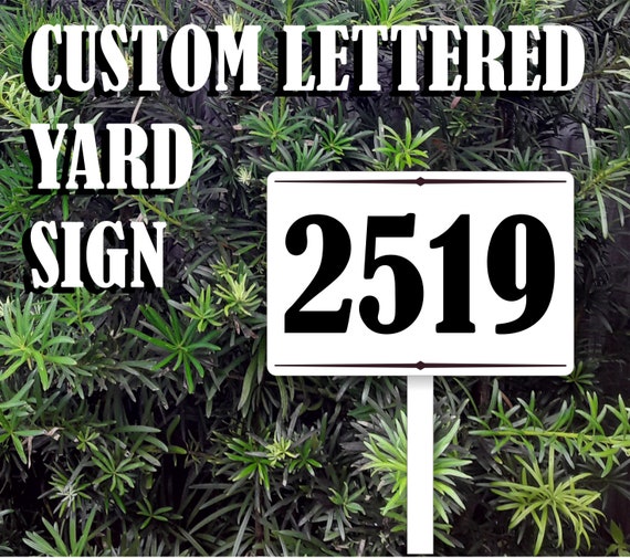 Custom Lettered Yard Sign With Stake. Solid PVC Adjustable - Etsy