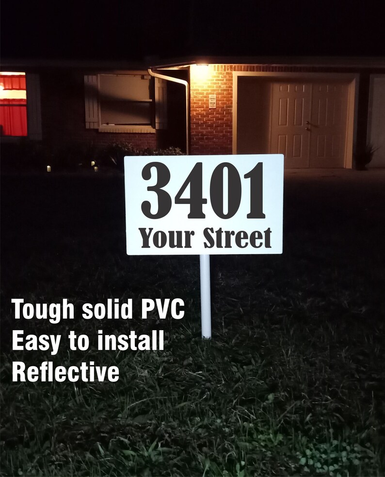 Reflective Custom Lettered Yard Sign for Address Directional - Etsy