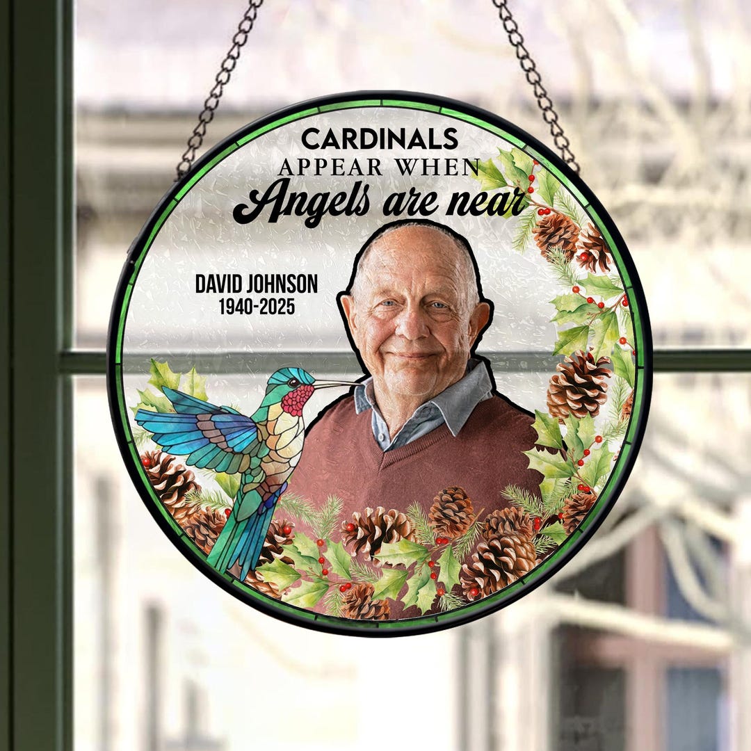 Personalized Memorial Photo Stained Glass Suncatcher – A Heartfelt ...