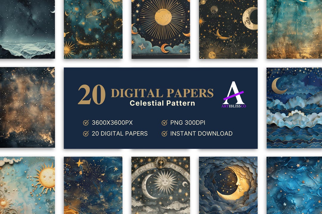 Celestial Digital Paper ,galaxy Texture, Instant Downloads , 20 Galaxy ...