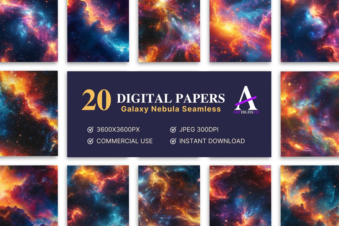 Galaxy Nebula Digital Papers , Galaxy Pattern , Cosmic Textures ...