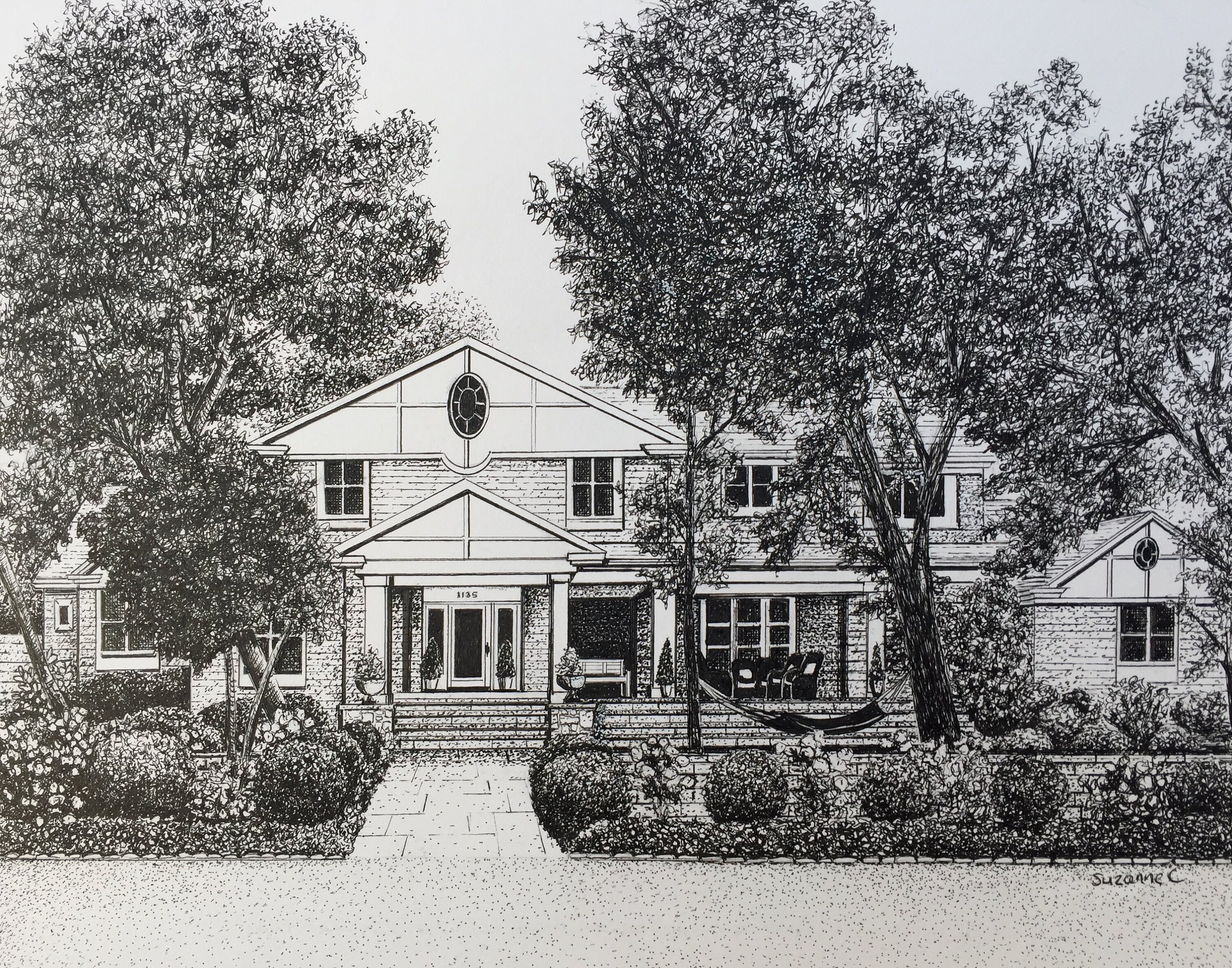 CUSTOM INK HOUSE Sketch, Hand Drawn From Your Reference Photo. Historic ...