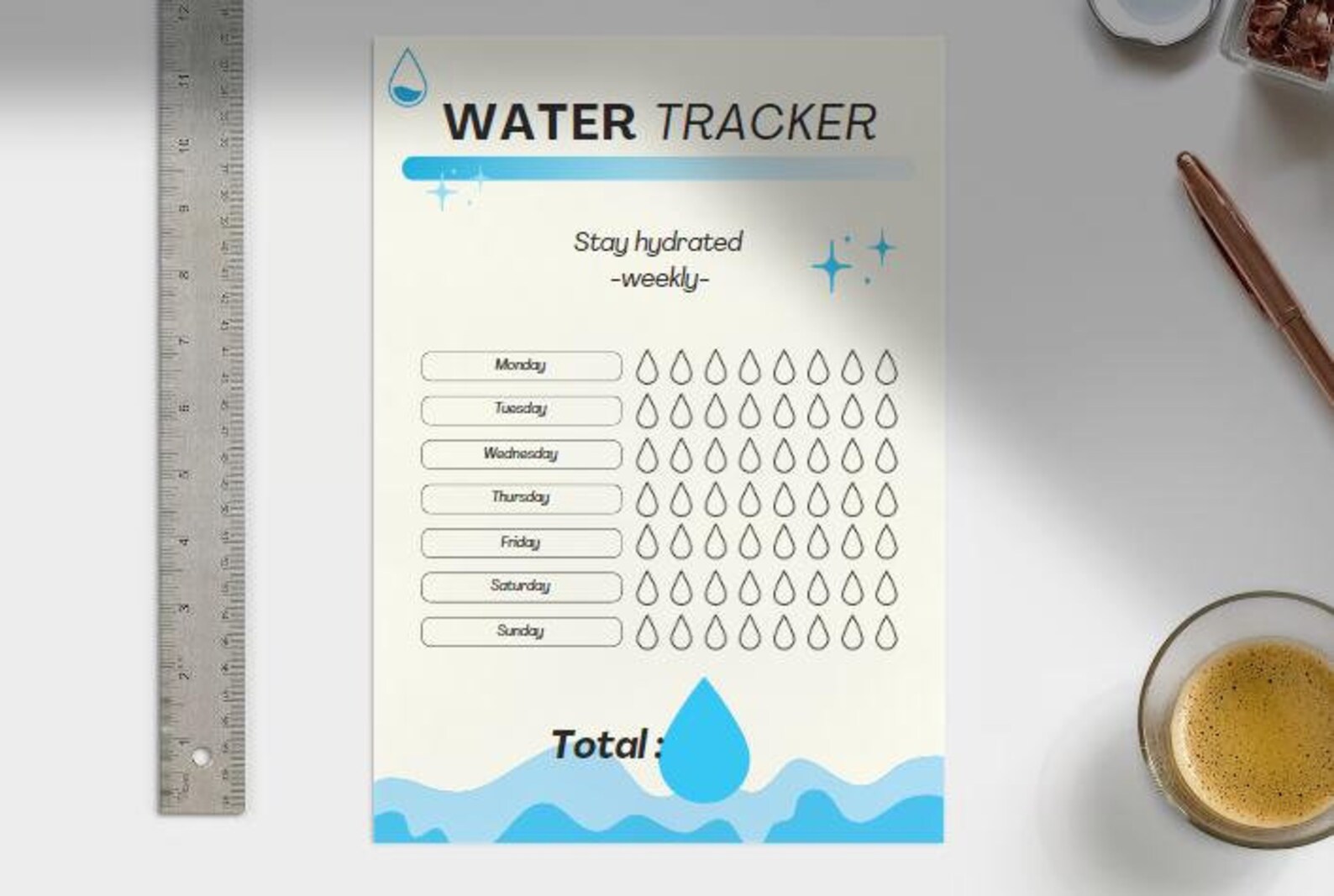 Water Tracker Planner - Etsy