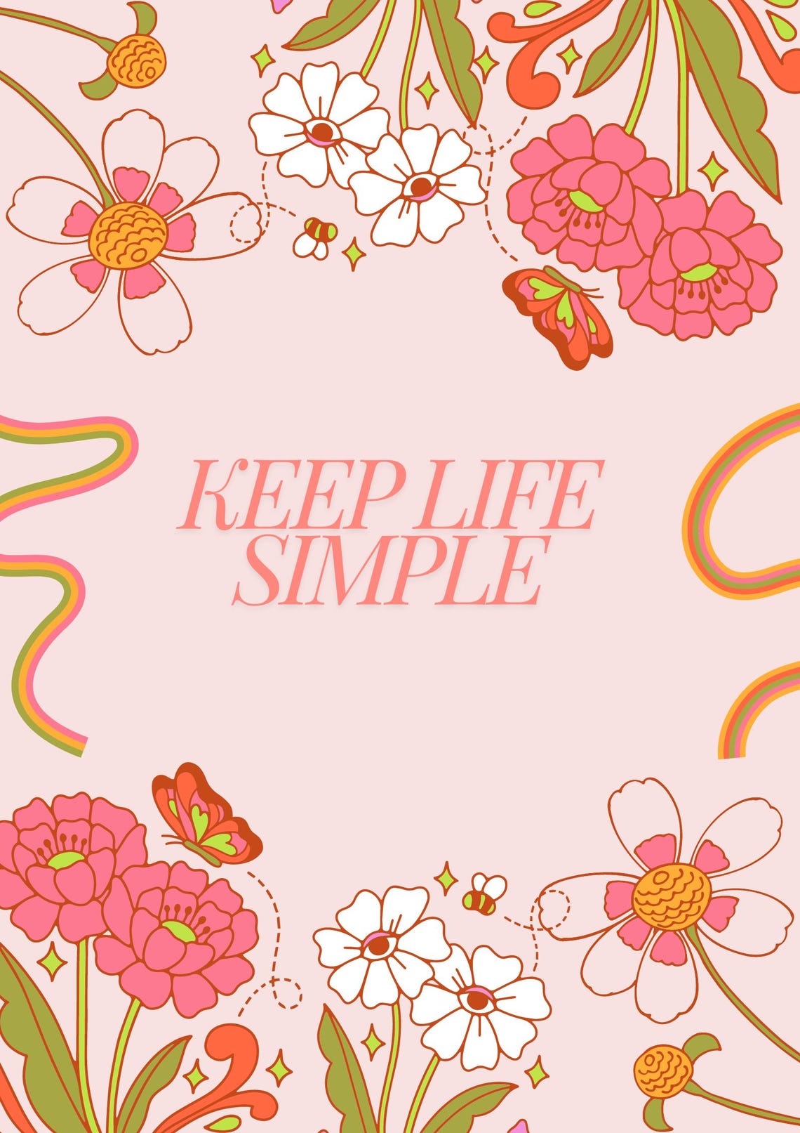 Floral keep Life Simple Poster - Etsy