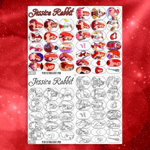 Jessica Nail Art Templates | Digital Cartoon Character Designs | Glam ...