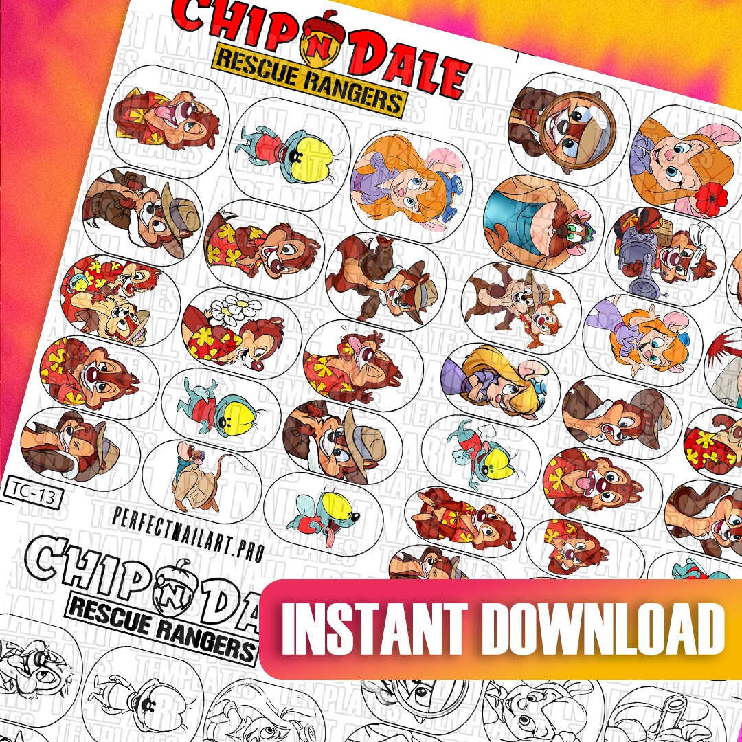 Fun Cartoon Character Nail Art Templates | Digital Cartoon Character ...